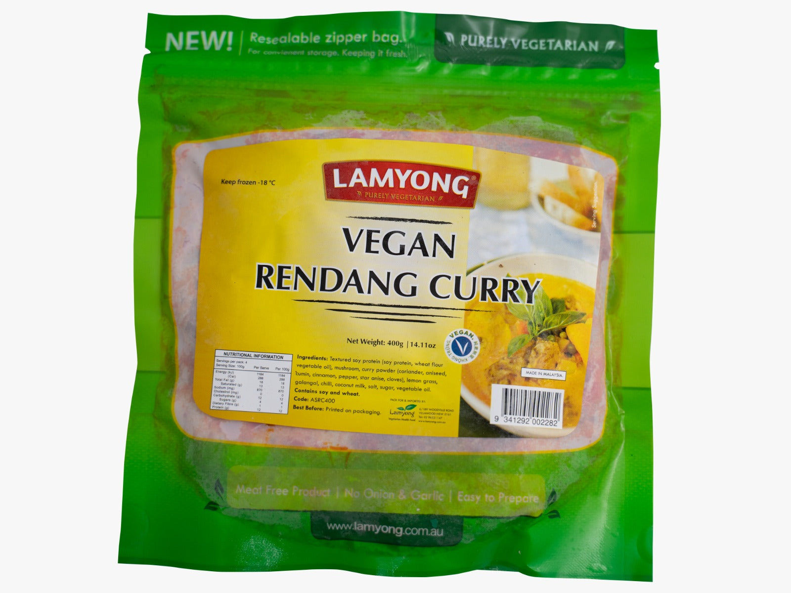 Lamyong Frozen Rendang Curry 400g – Lamyong Vegetarian Health Food WA